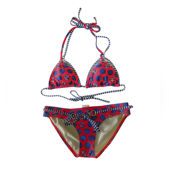 Kirra | Swim | Pacsun Kirra Red And Blue Polka Dot Bikini Sailor ...
